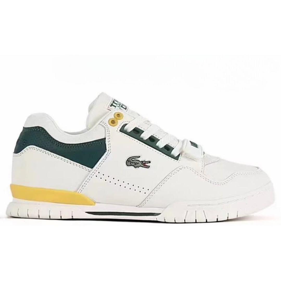 Lacoste Mens Missouri Sneakers White Green Yellow Limited Supply ZA